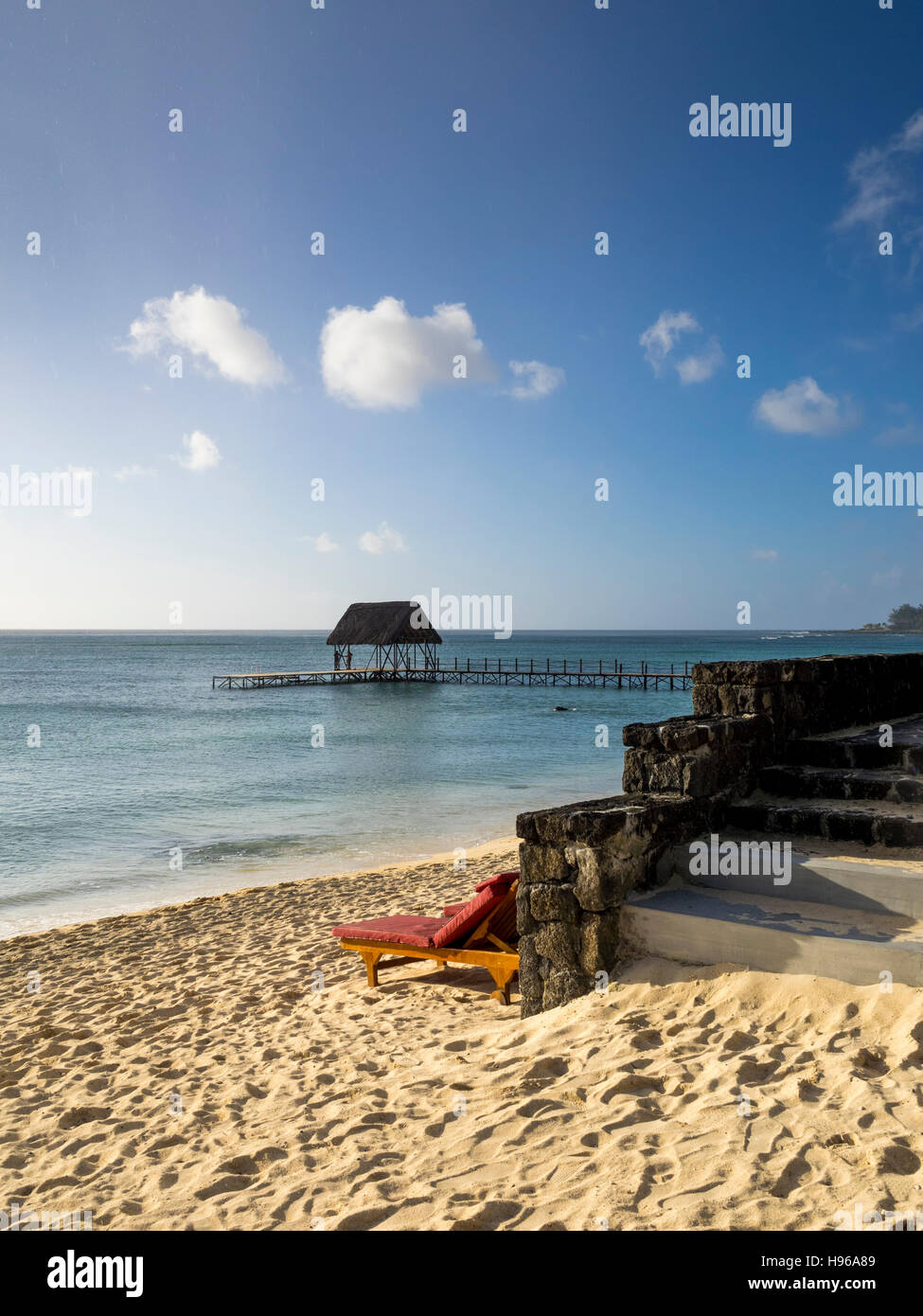 Jetty at Le Meriden Ile Maurice hotel, Pointe aux Piments, Mauritius ...