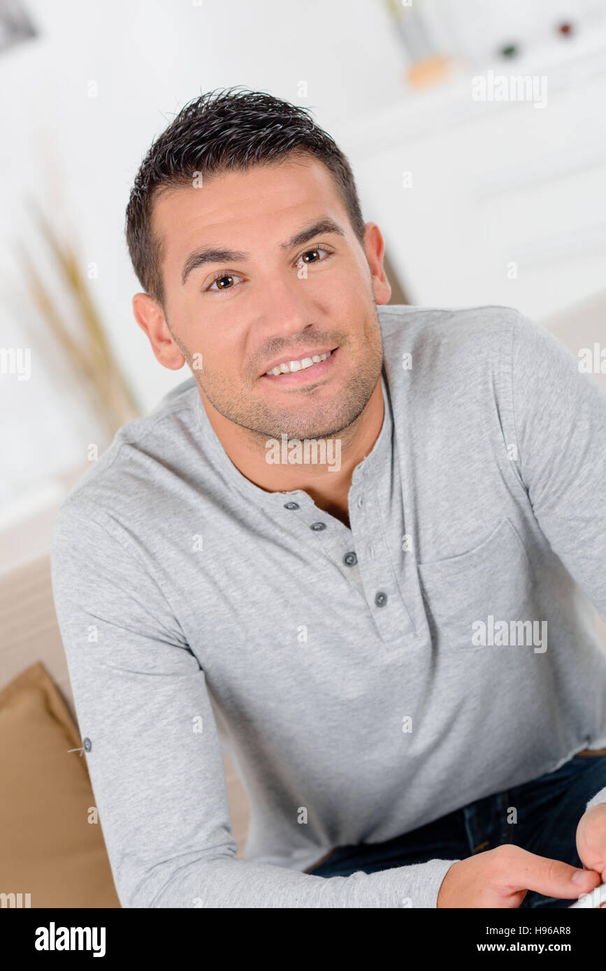 handsome male portrait smiling Stock Photo - Alamy