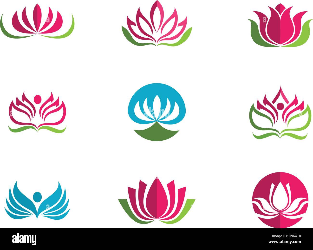 Stylized lotus flower icon vector background Stock Vector Image & Art ...