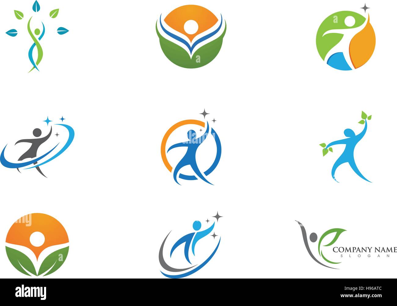 Fun people Healthy Life icon Logo template Stock Vector Image & Art - Alamy