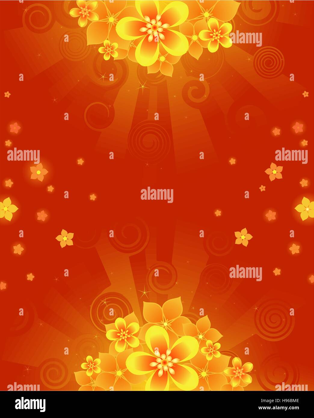 Orange flowering plants Stock Vector Images - Alamy