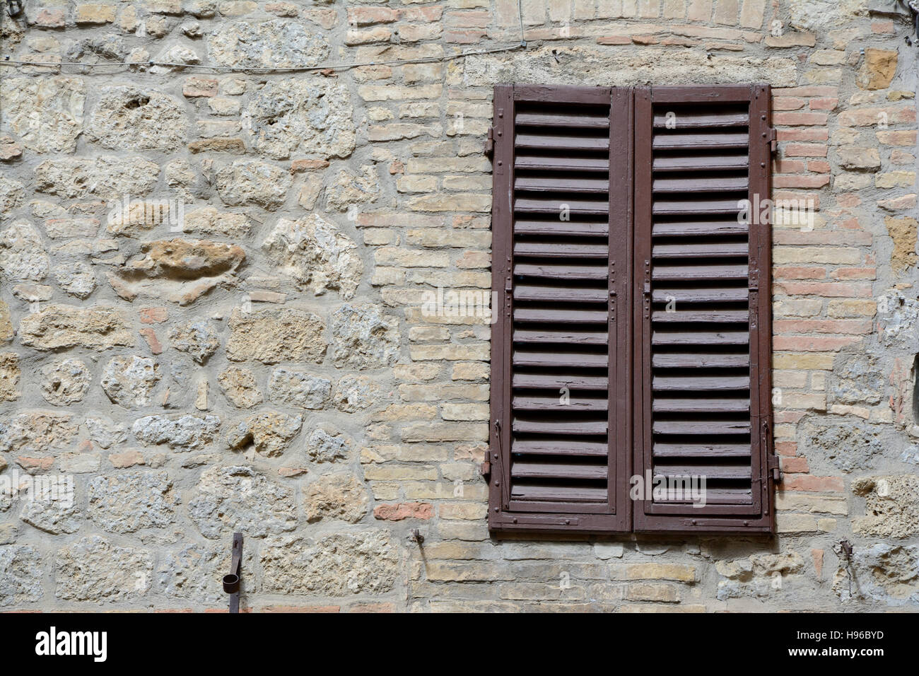 Old brown window shutters hi-res stock photography and images - Alamy