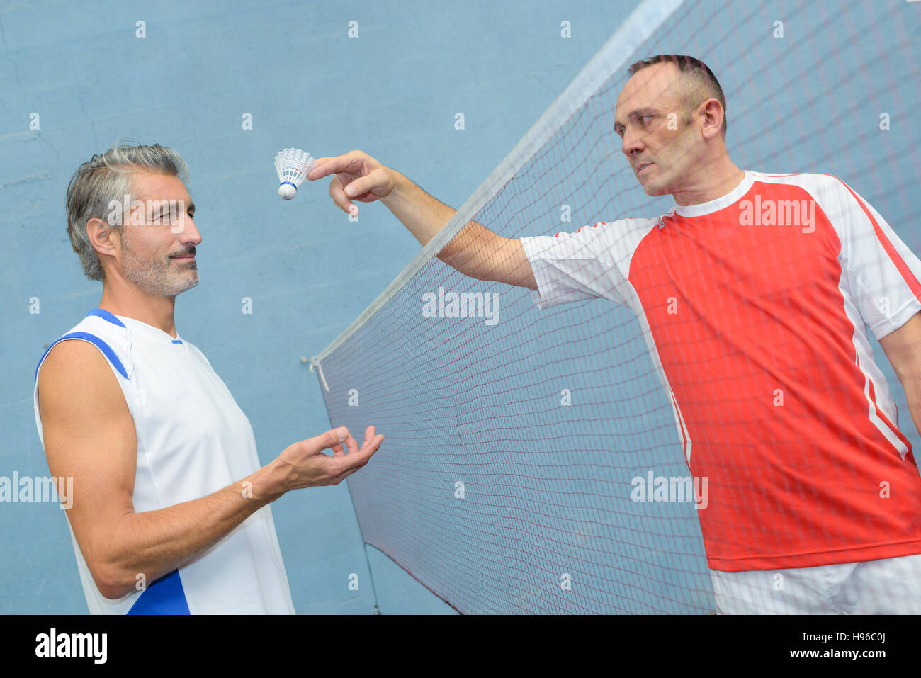 men playing badminton Stock Photo - Alamy