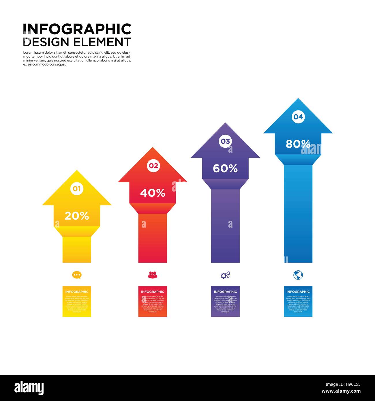 Infographic business report template layout design element vector ...