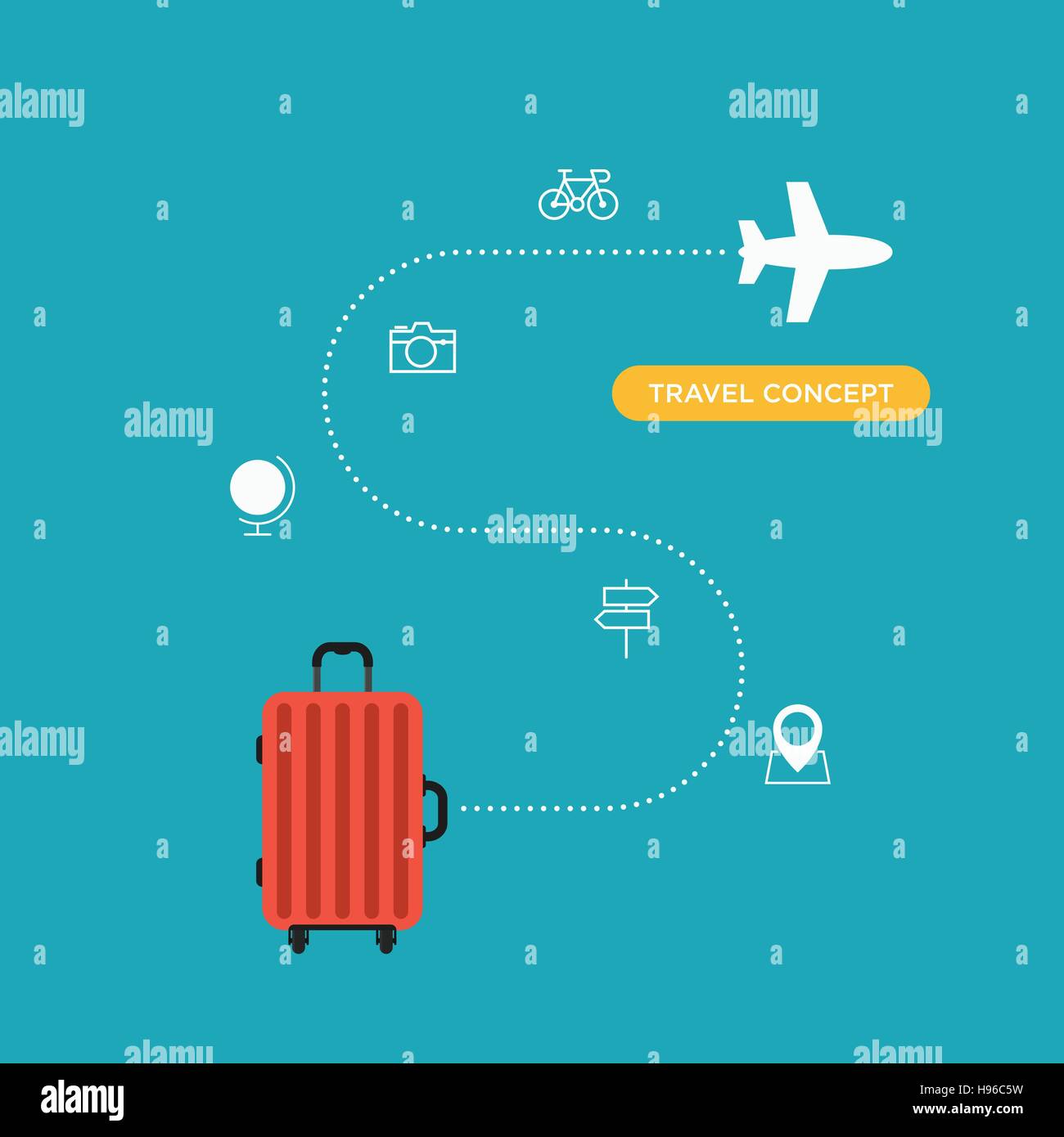 World travel concept flat design, business trip, holiday, vacation ...