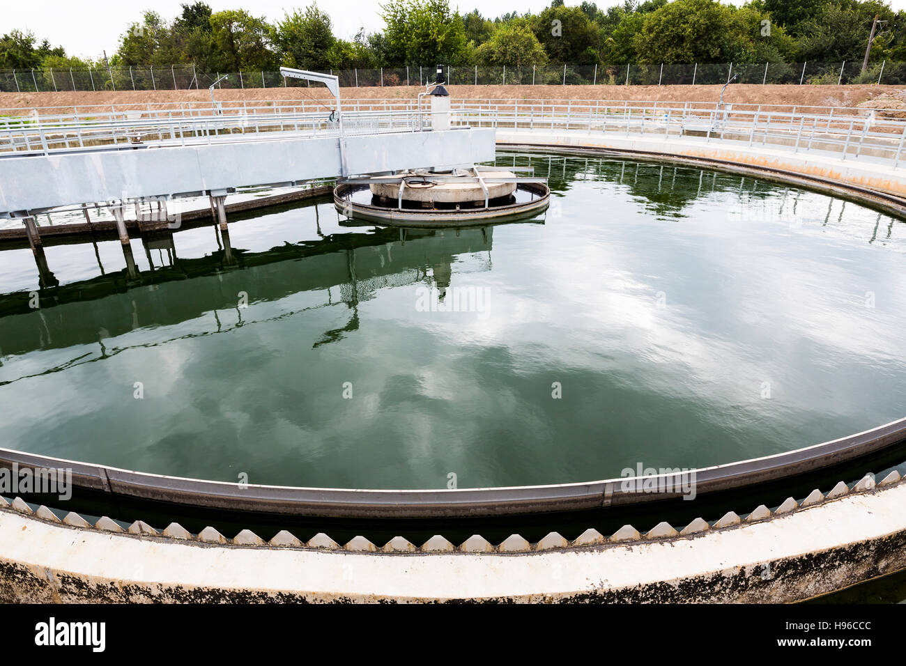 Modern urban wastewater treatment plant. Water cleaning facility ...