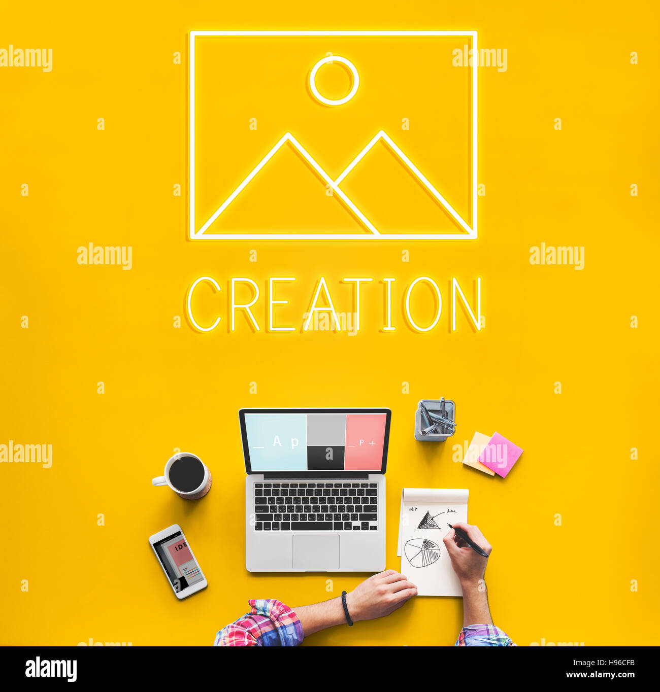 Abstract Creation Inspiration Model Graphic Concept Stock Photo - Alamy