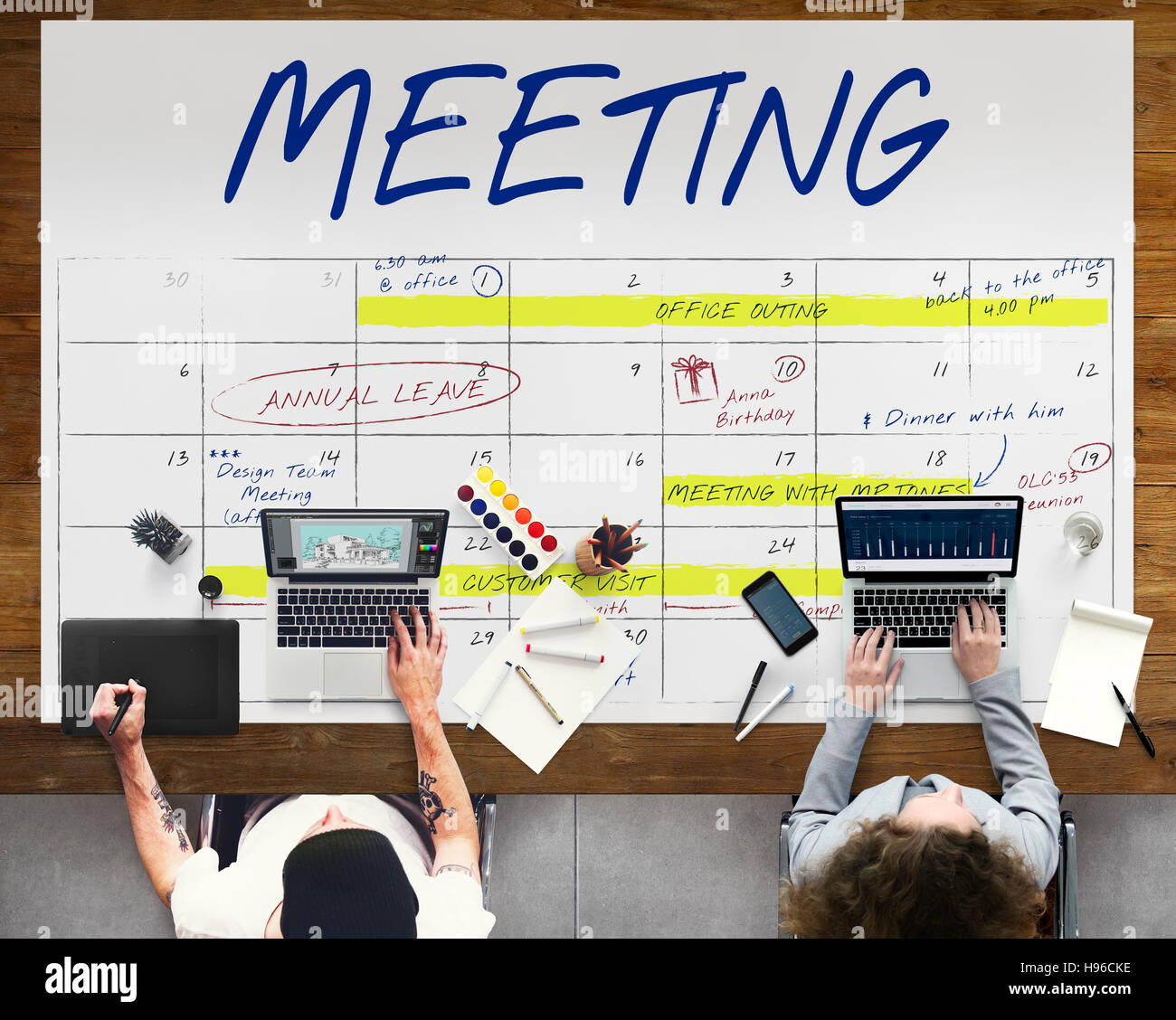 Agenda Timetable Calendar Schedule Graphic Stock Photo - Alamy