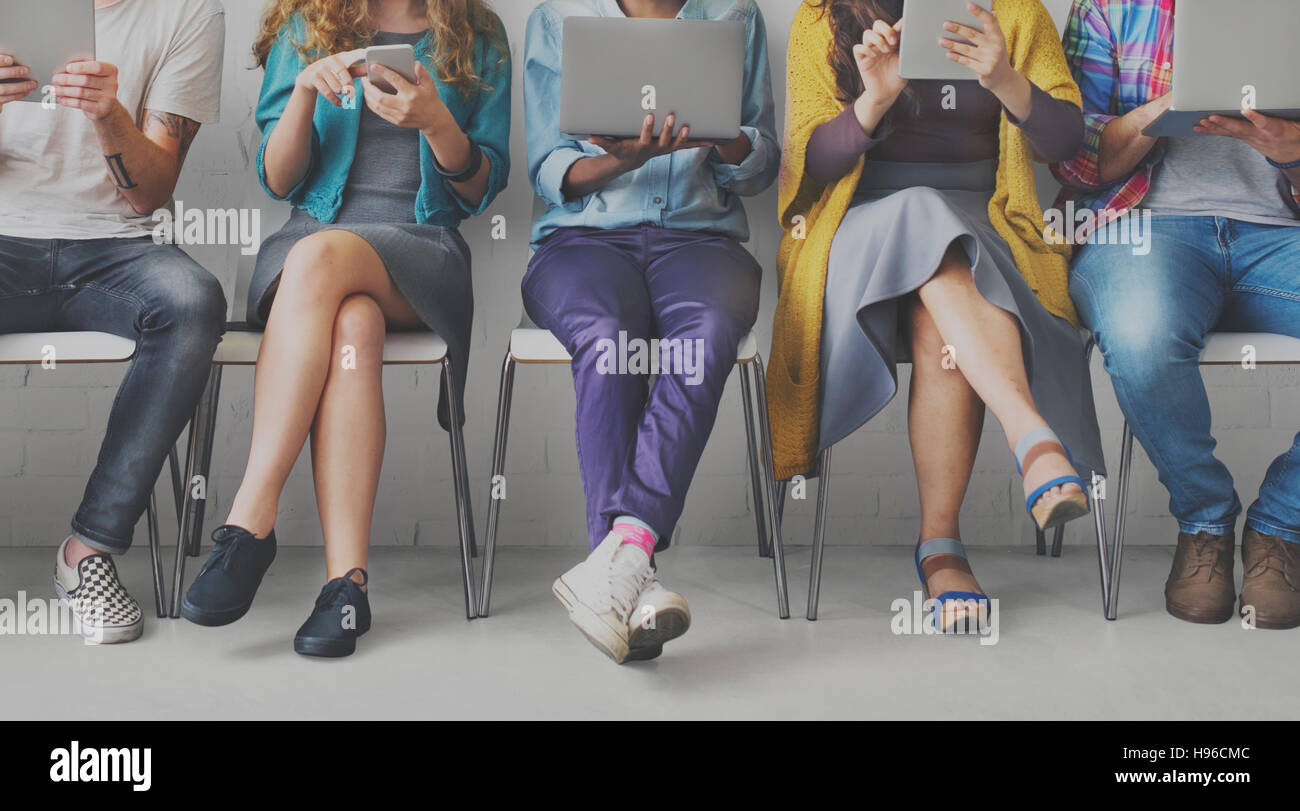 Friends Connection Digital Devices Technology Network Concept Stock ...