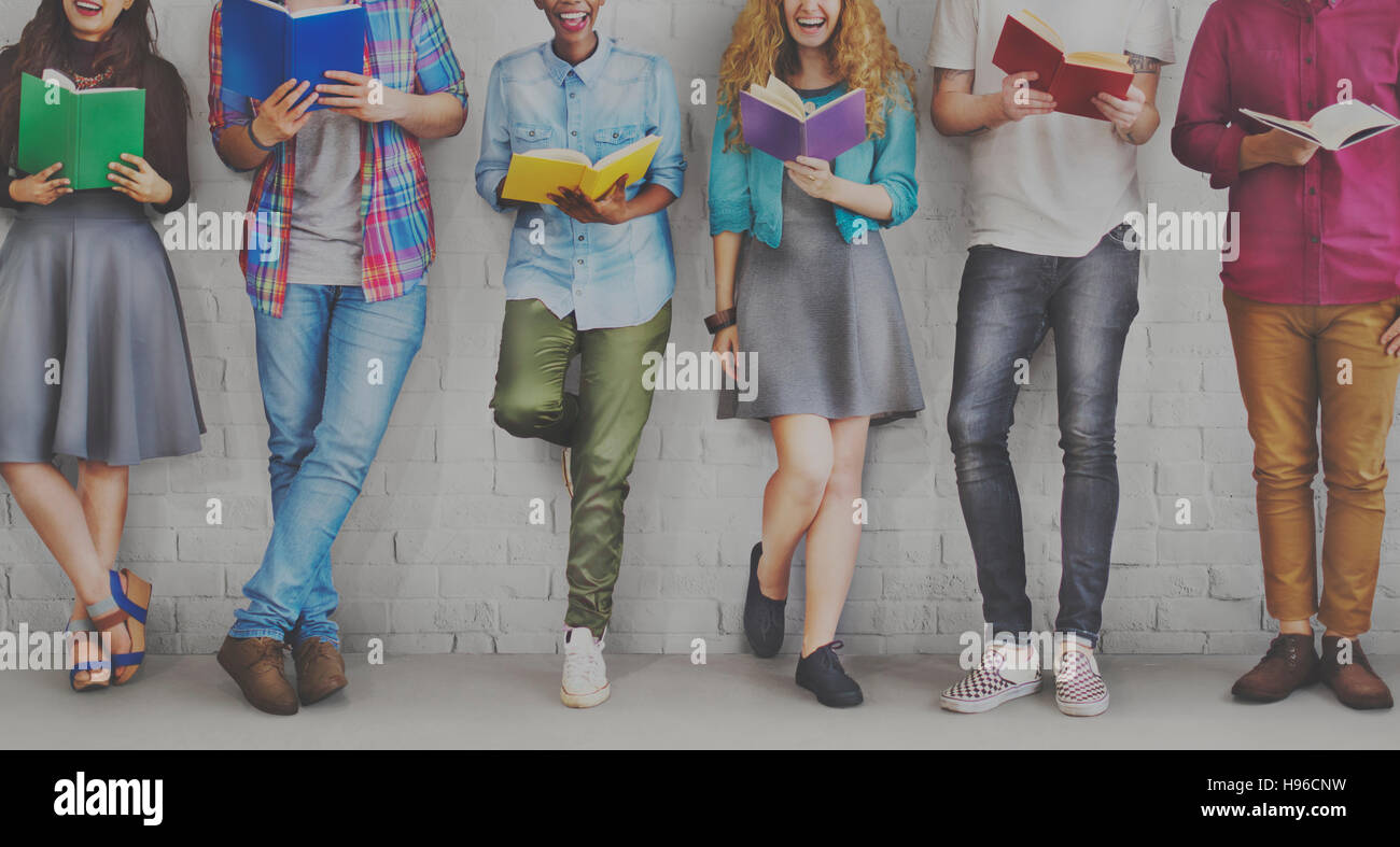 Students Youth Adult Reading Education Knowledge Concept Stock Photo ...