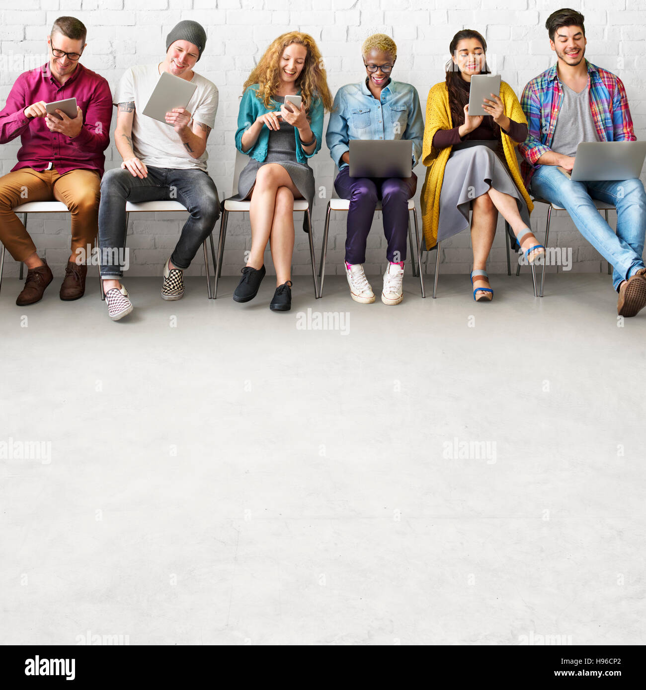 Friends Connection Digital Devices Technology Network Concept Stock ...