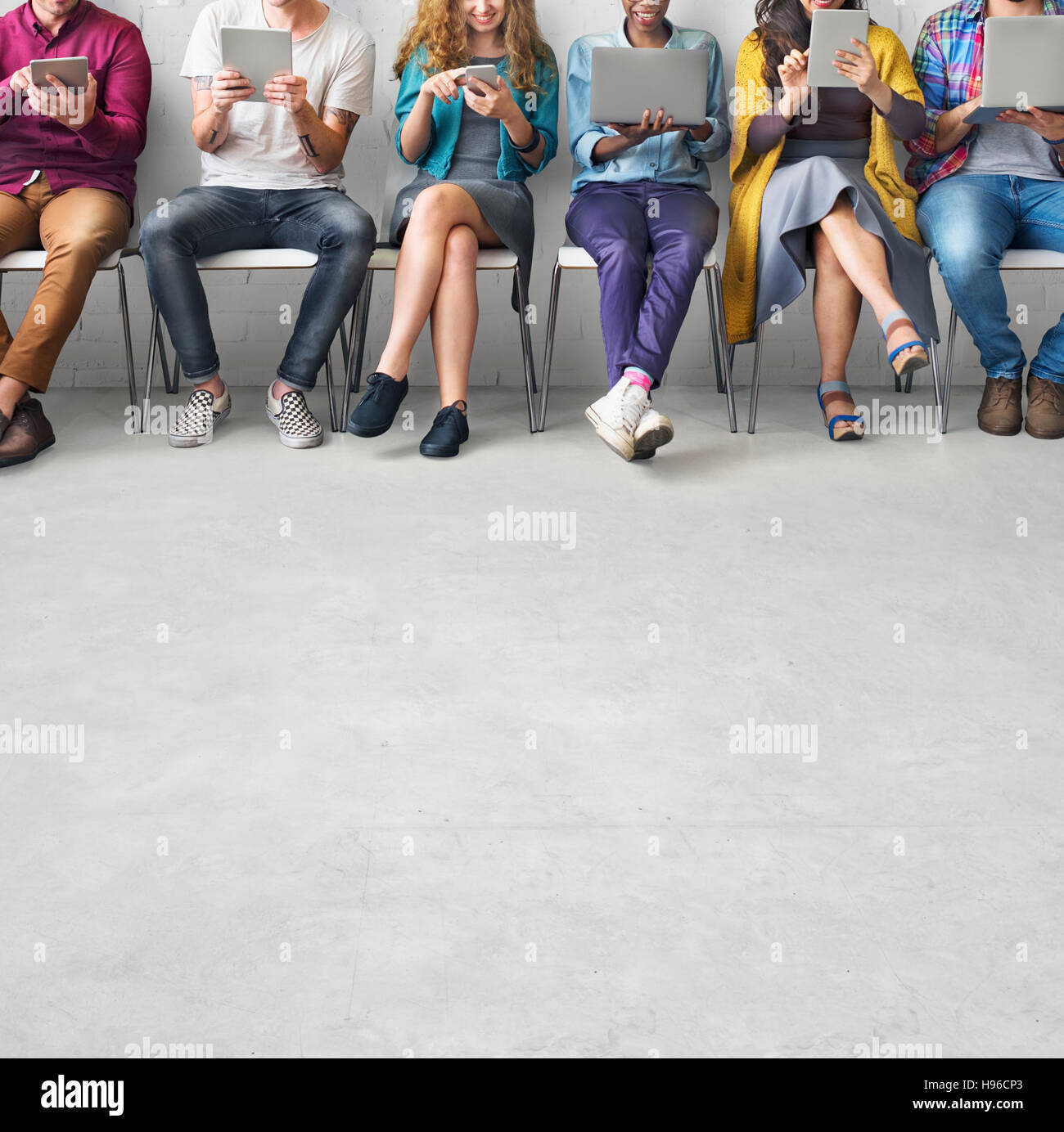 Friends Connection Digital Devices Technology Network Concept Stock ...