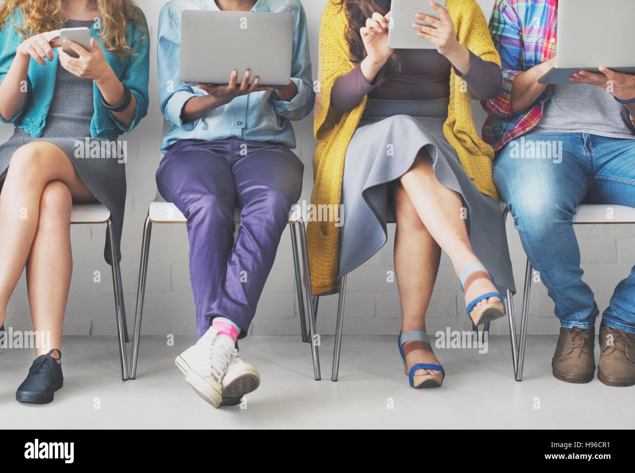 Friends Connection Digital Devices Technology Network Concept Stock ...