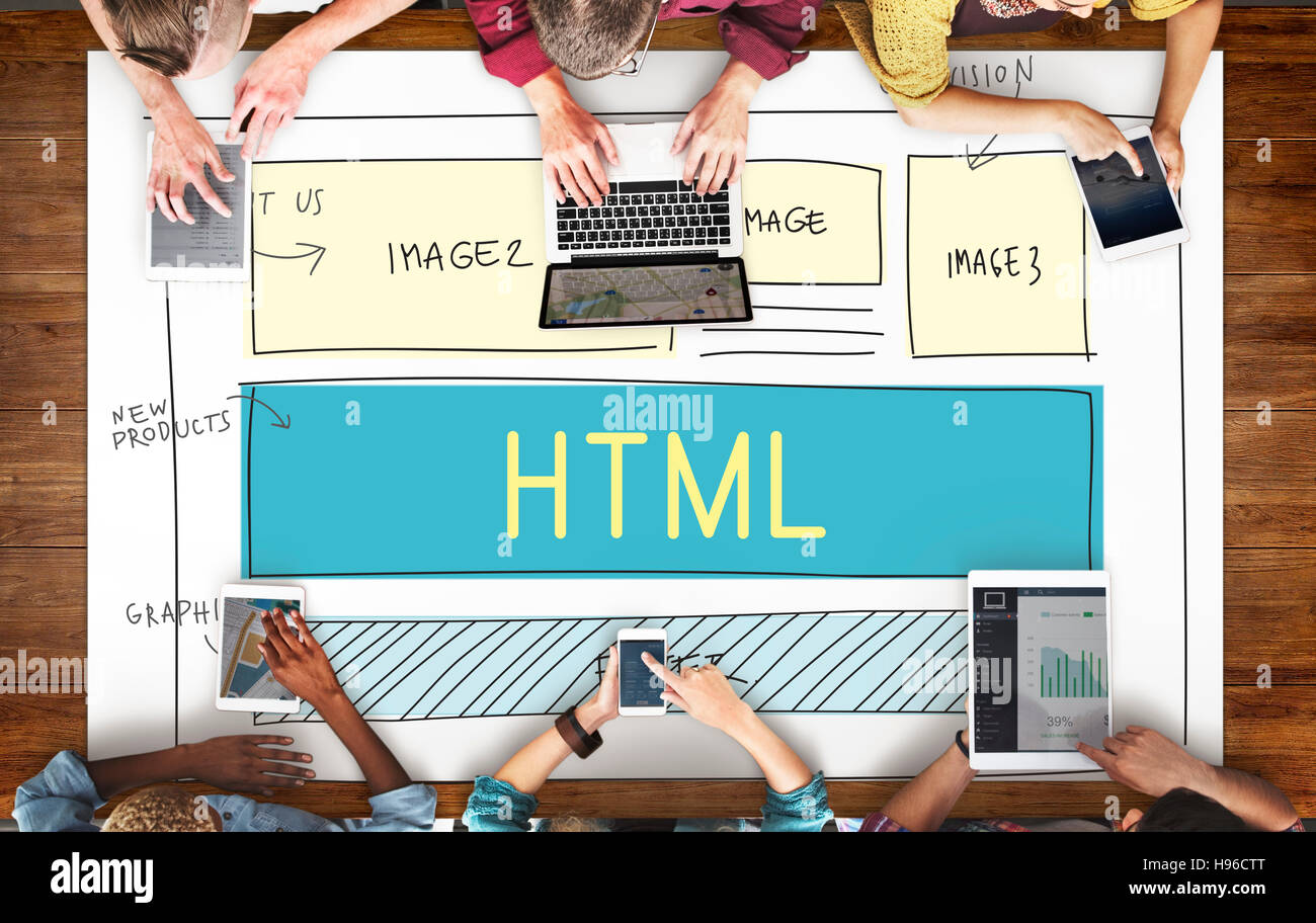 Design HTML Web Design Template Concept Stock Photo - Alamy