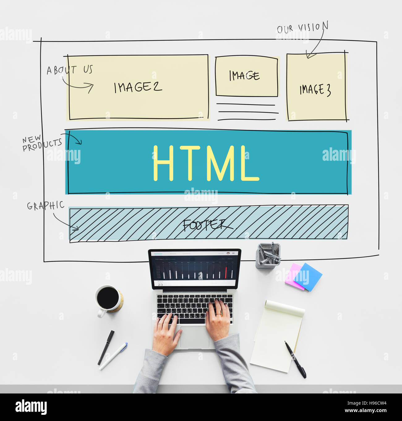 Design HTML Web Design Template Concept Stock Photo - Alamy