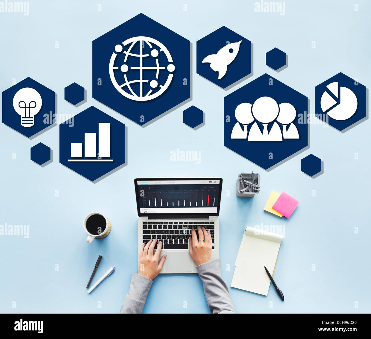 Global Business Strategy Planning Icon Concept Stock Photo - Alamy