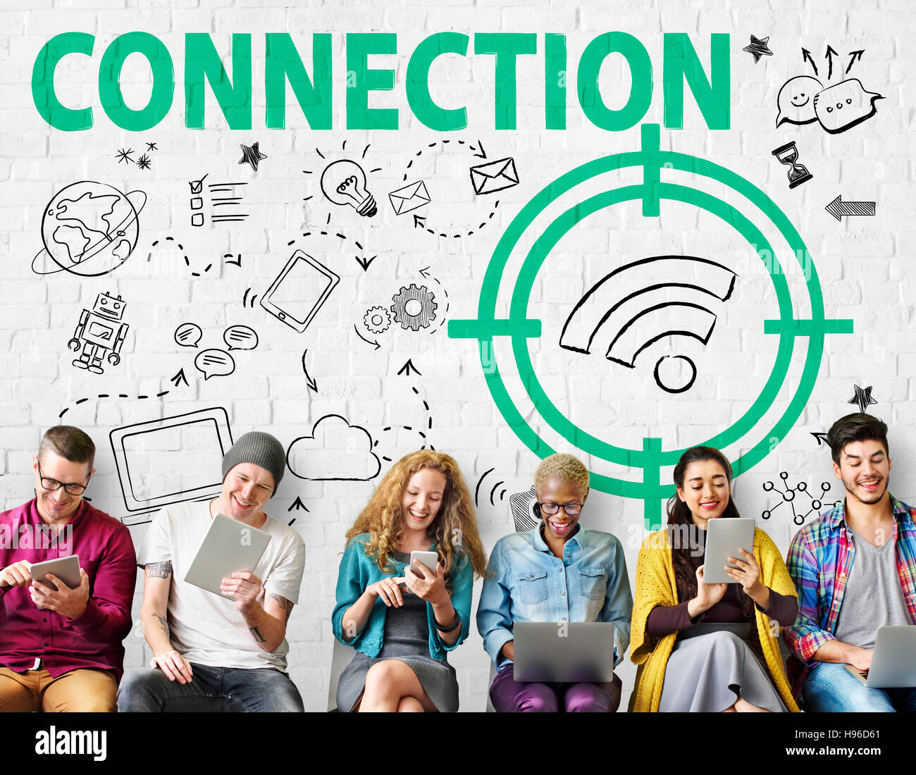 Connection Target Wifi Signal Graphics Concept Stock Photo - Alamy