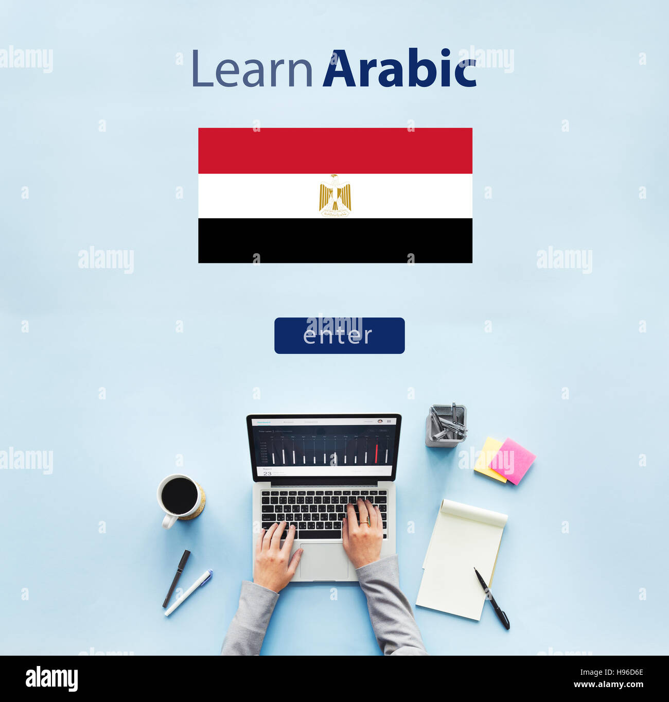 Learn Arabic Language Online Education Concept Stock Photo - Alamy