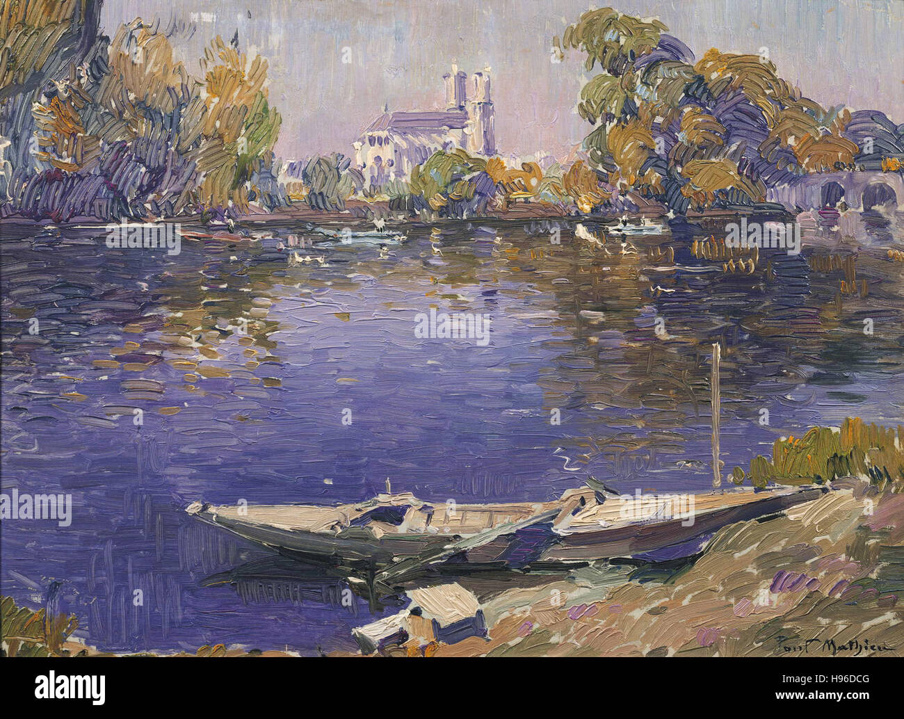 Paul Mathieu The River Seine at Mantes Stock Photo - Alamy