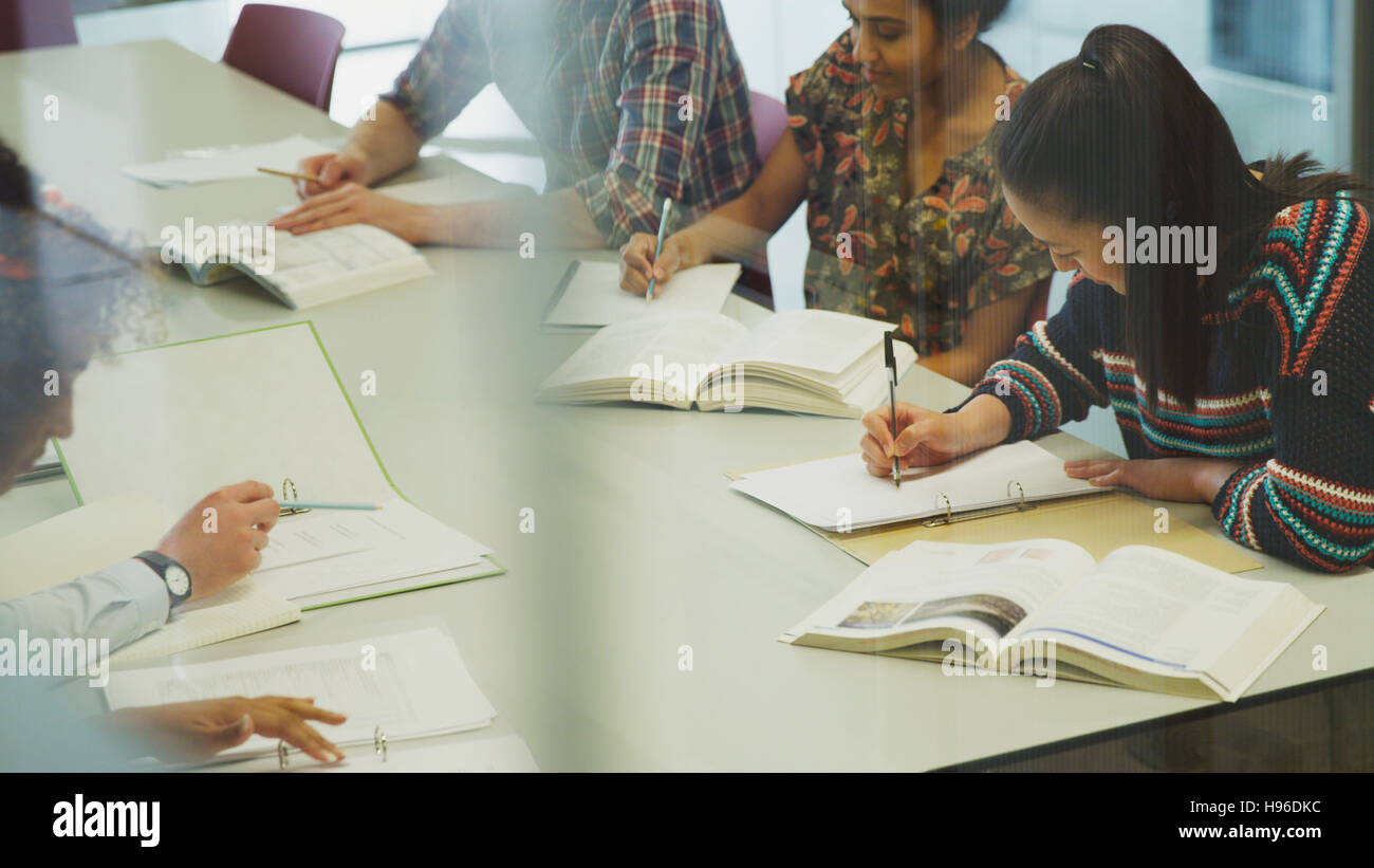 College students studying at table Stock Photo - Alamy