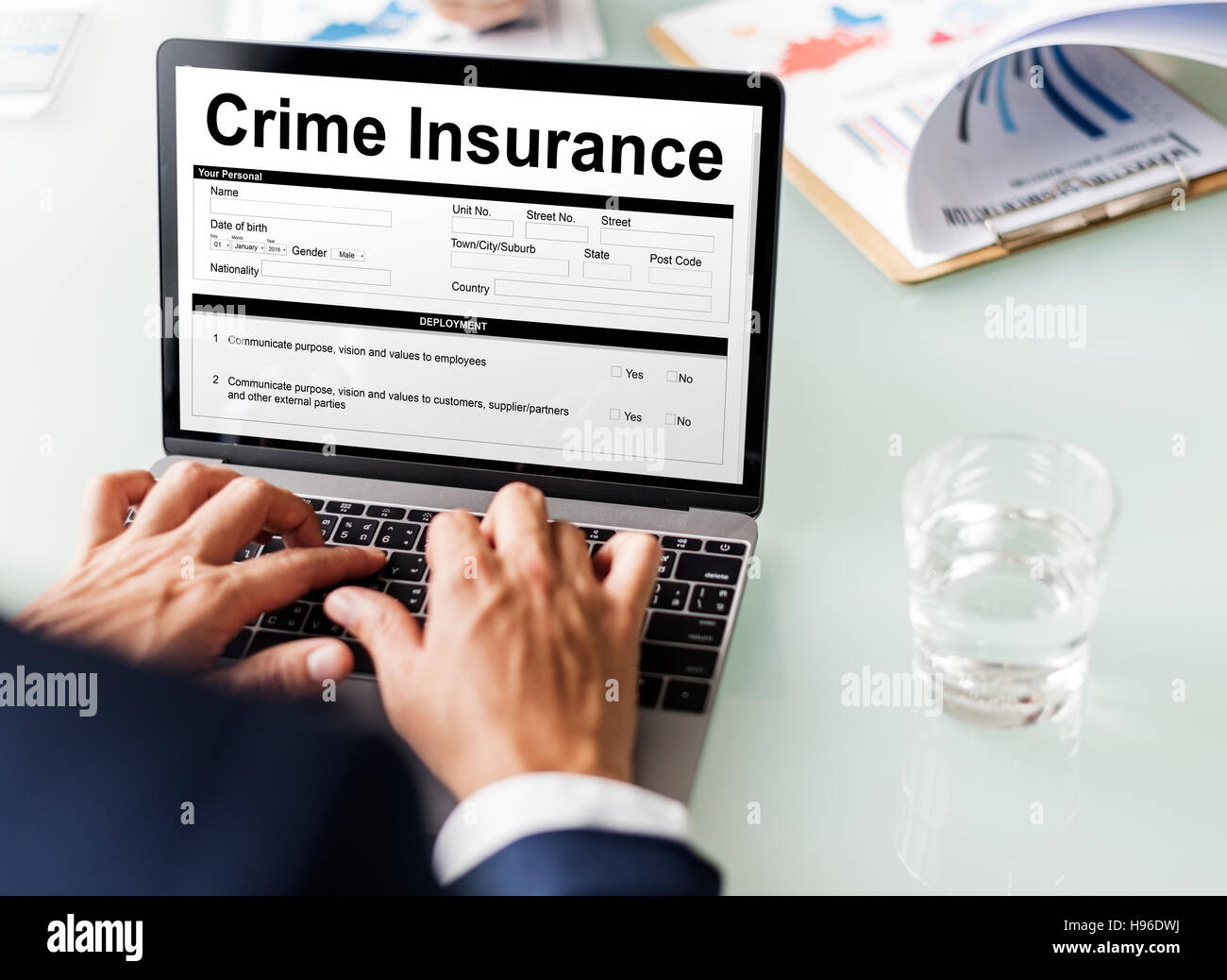 Crime Insurance Form Information Concept Stock Photo - Alamy