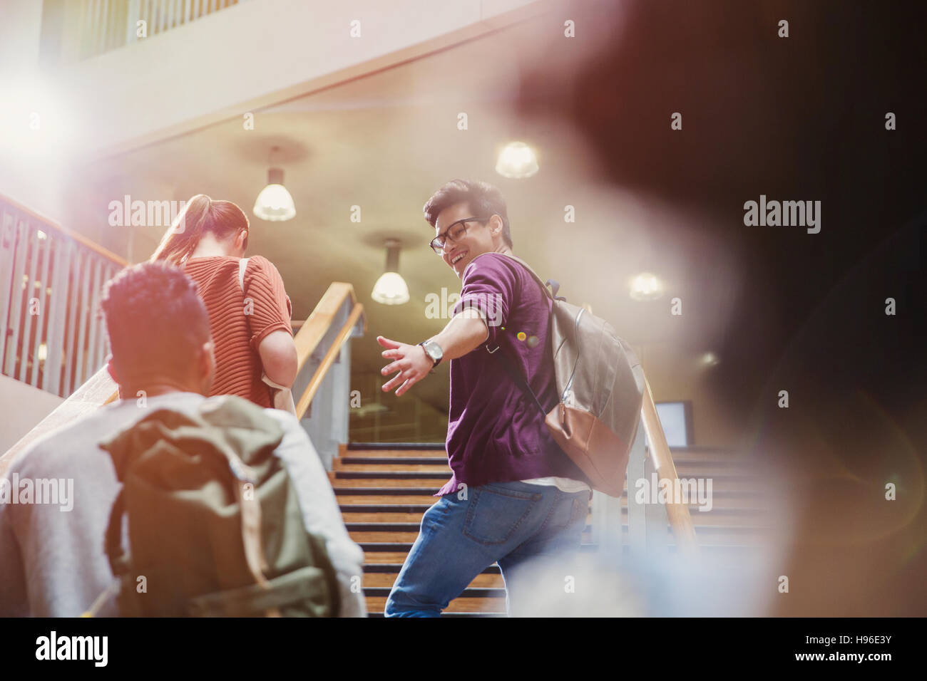 School stairway hi-res stock photography and images - Alamy