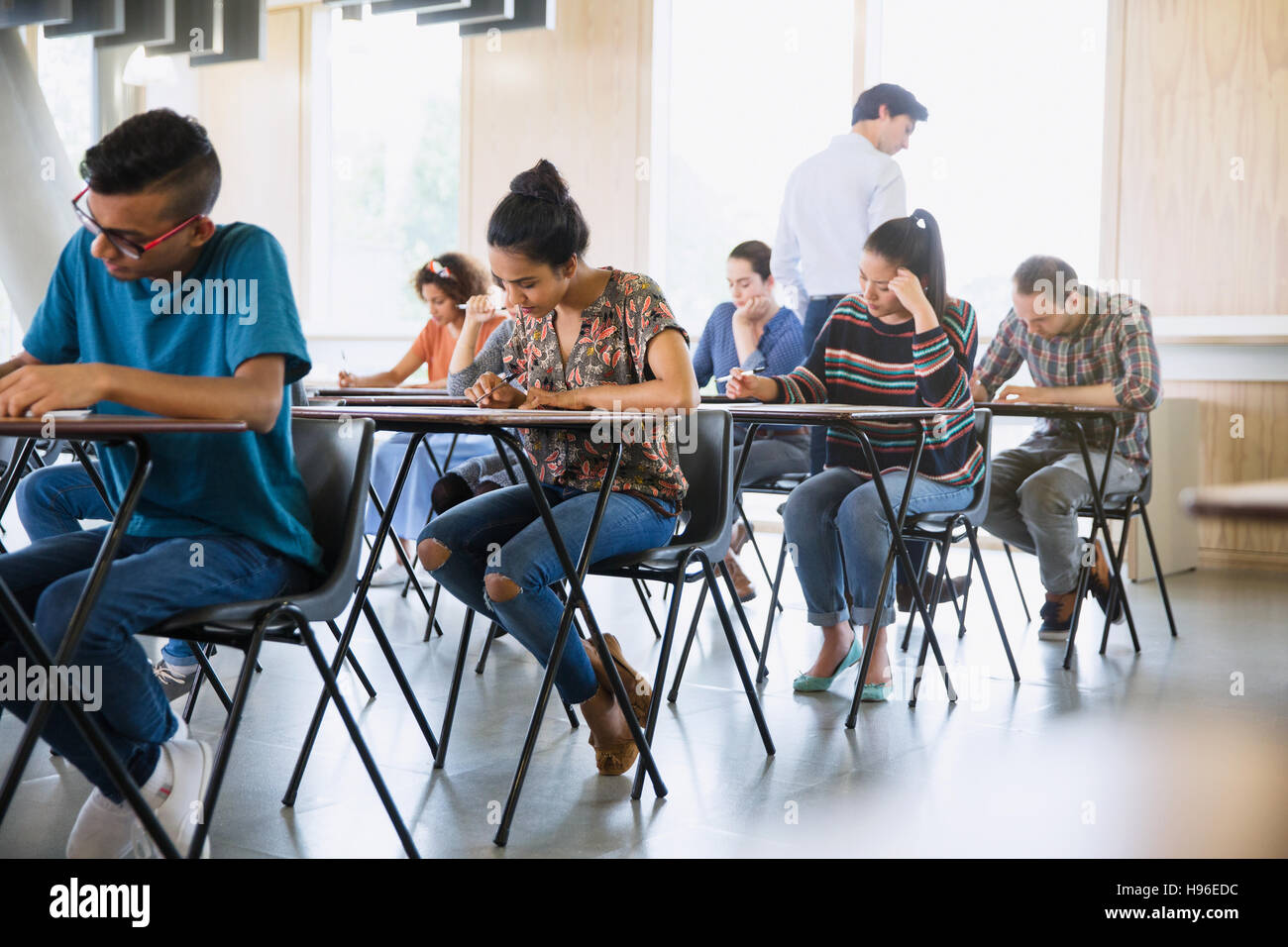 College Student Taking Test