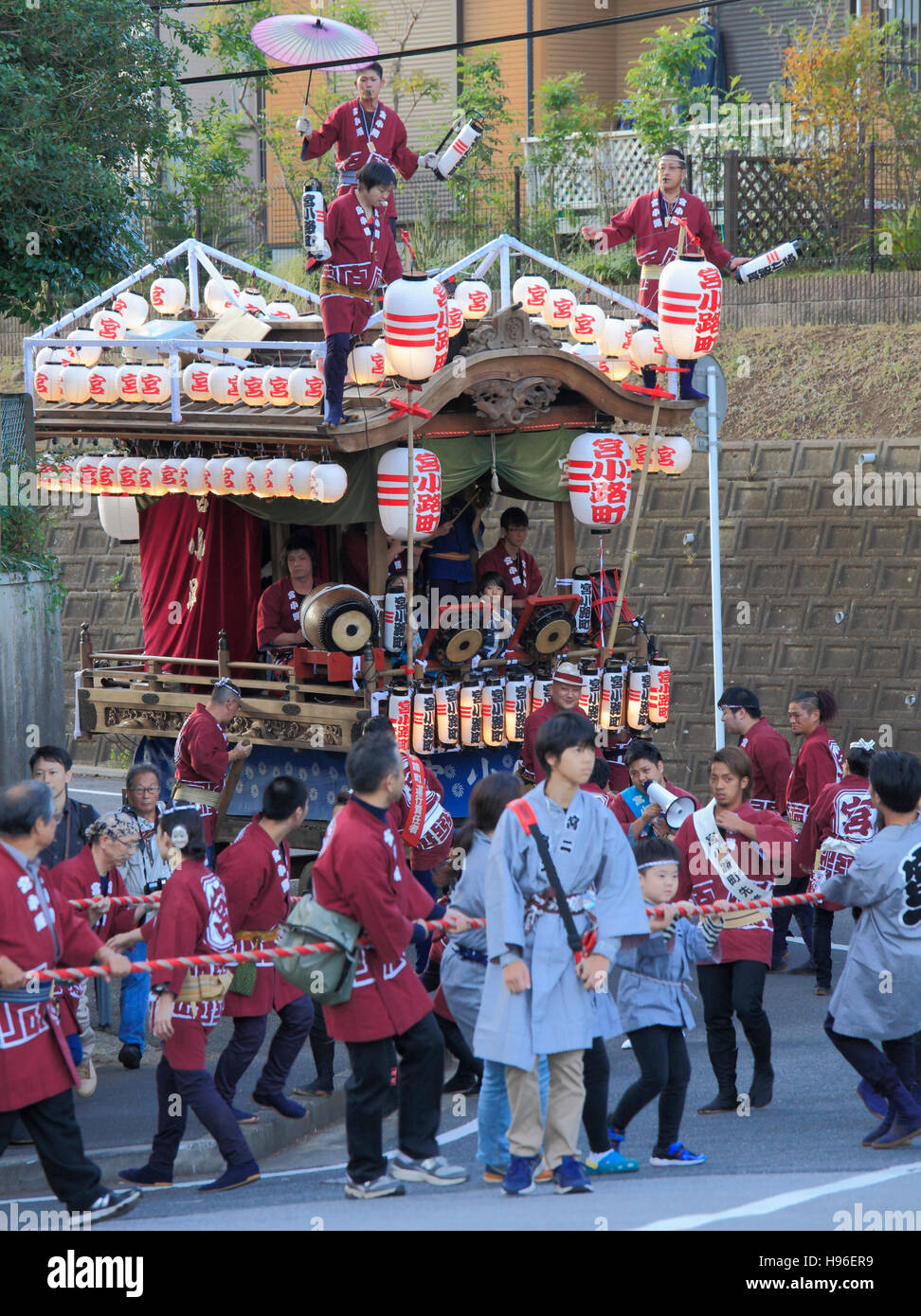 Japan, Sakura City, festival, people, procession Stock Photo - Alamy