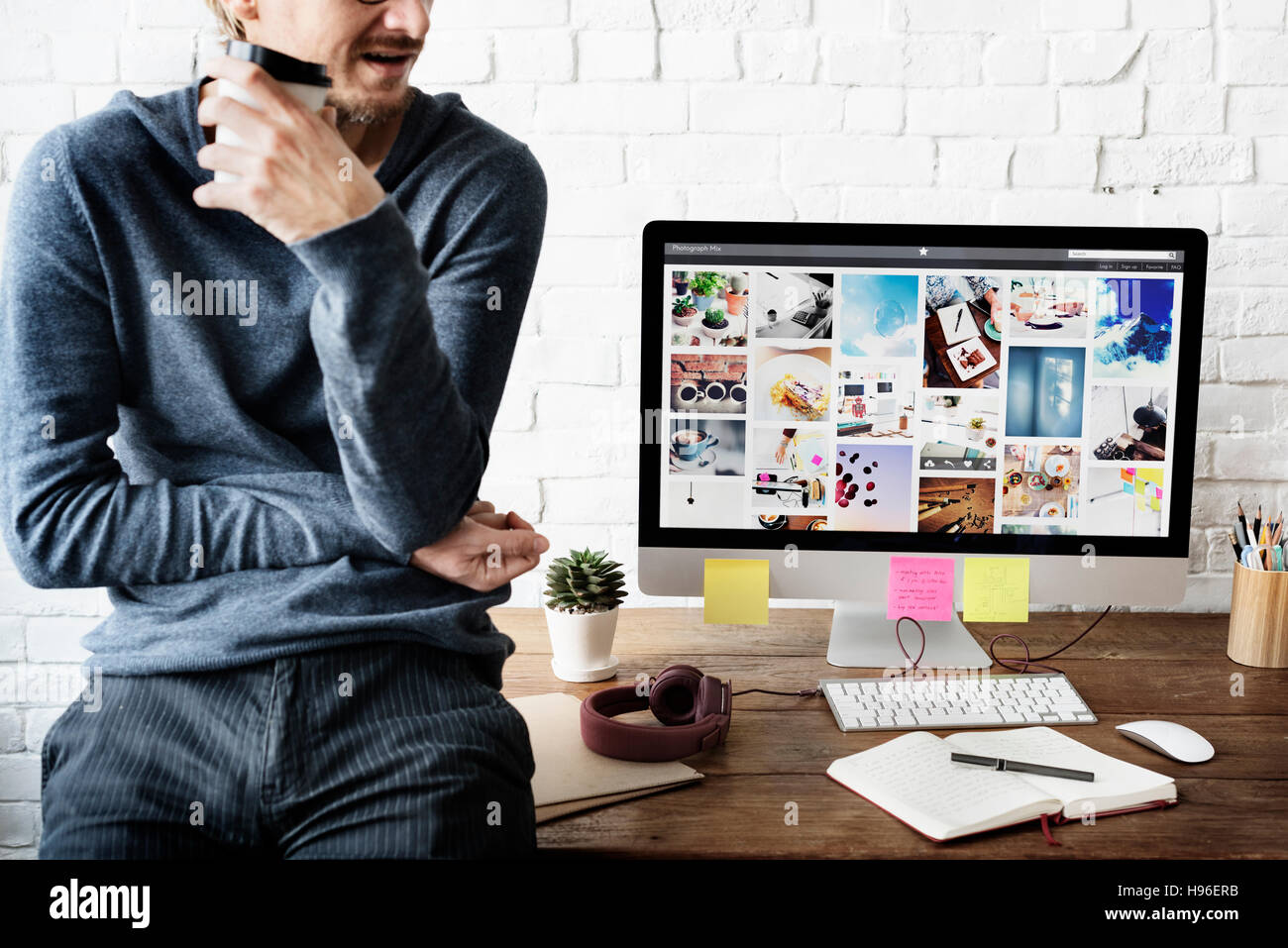 Design Working Using Computer Analysis Concept Stock Photo - Alamy