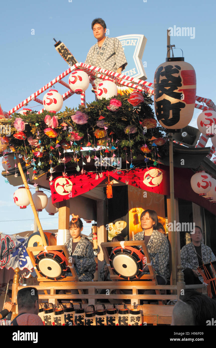 Japan, Sakura City, festival, float, people, procession Stock Photo - Alamy