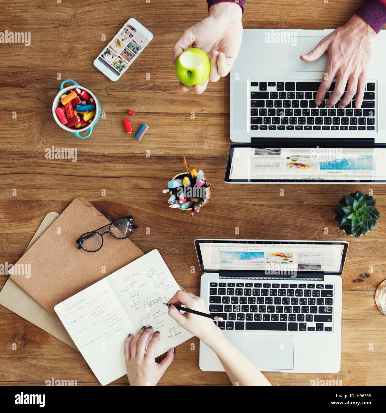 Laptop Technology Corporate Business Teamwork Branding Concept Stock ...