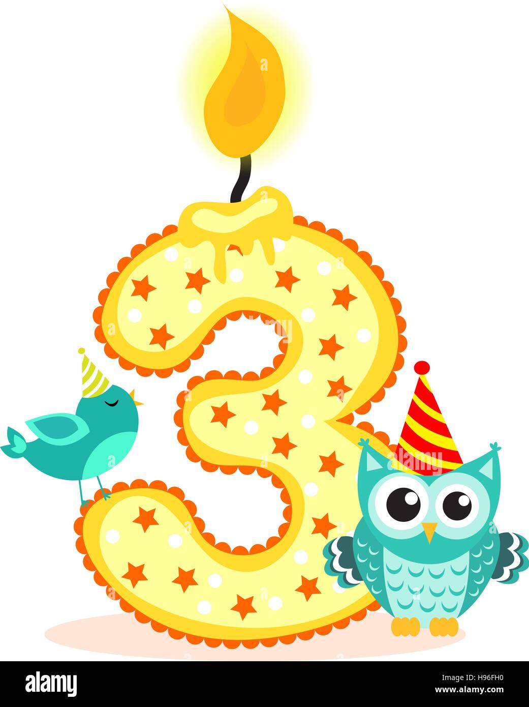 3 Birthday Candle Clip Art