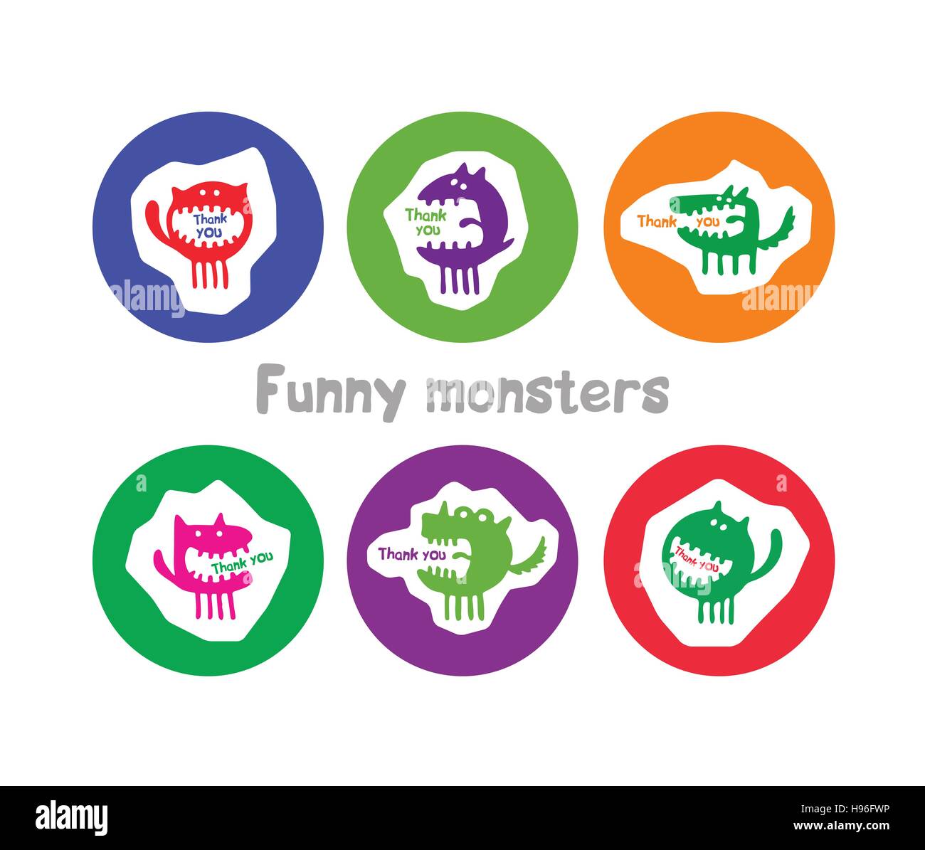 logos with funny monsters Stock Vector Image & Art - Alamy