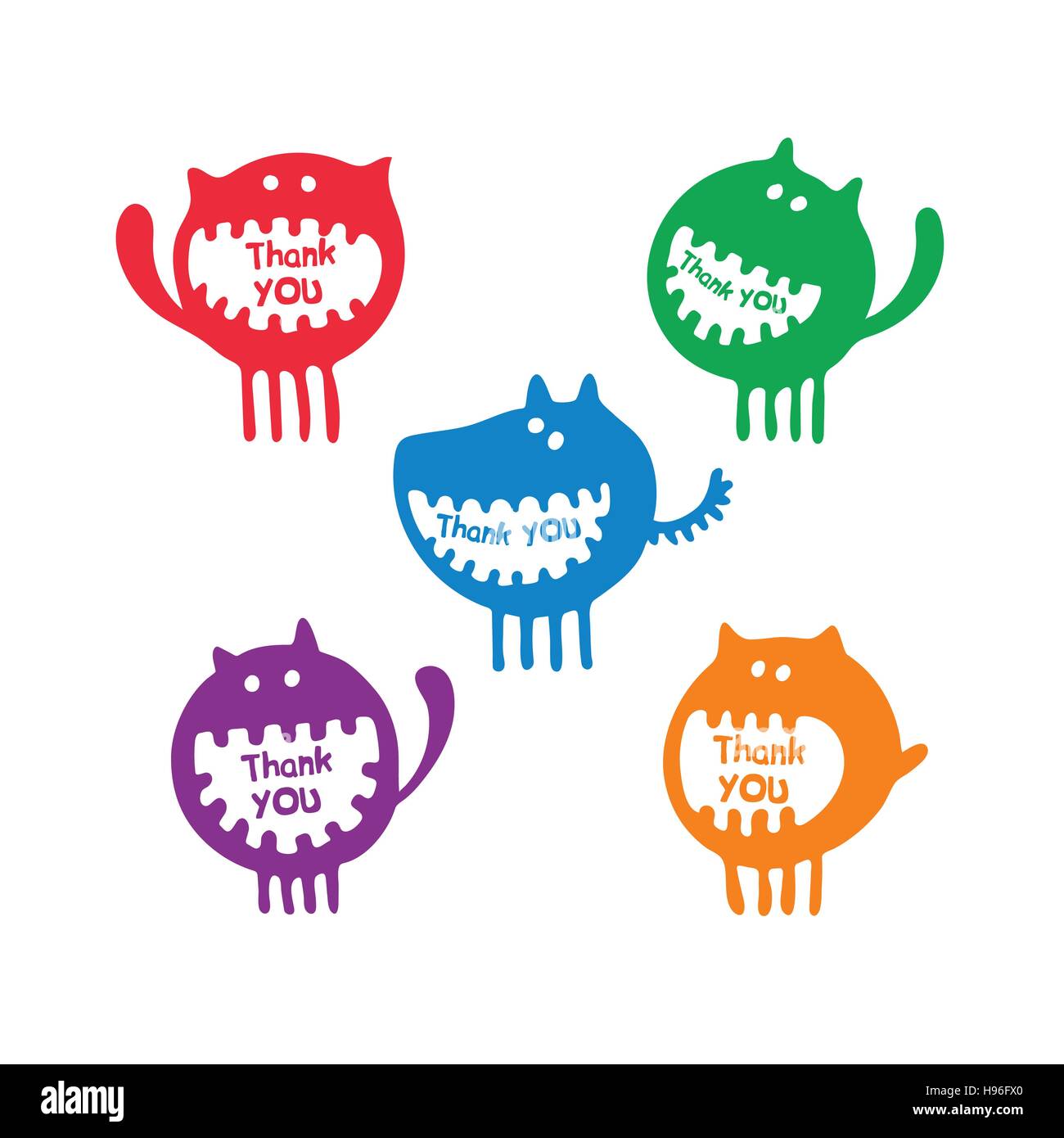 logos with funny monsters Stock Vector Image & Art - Alamy