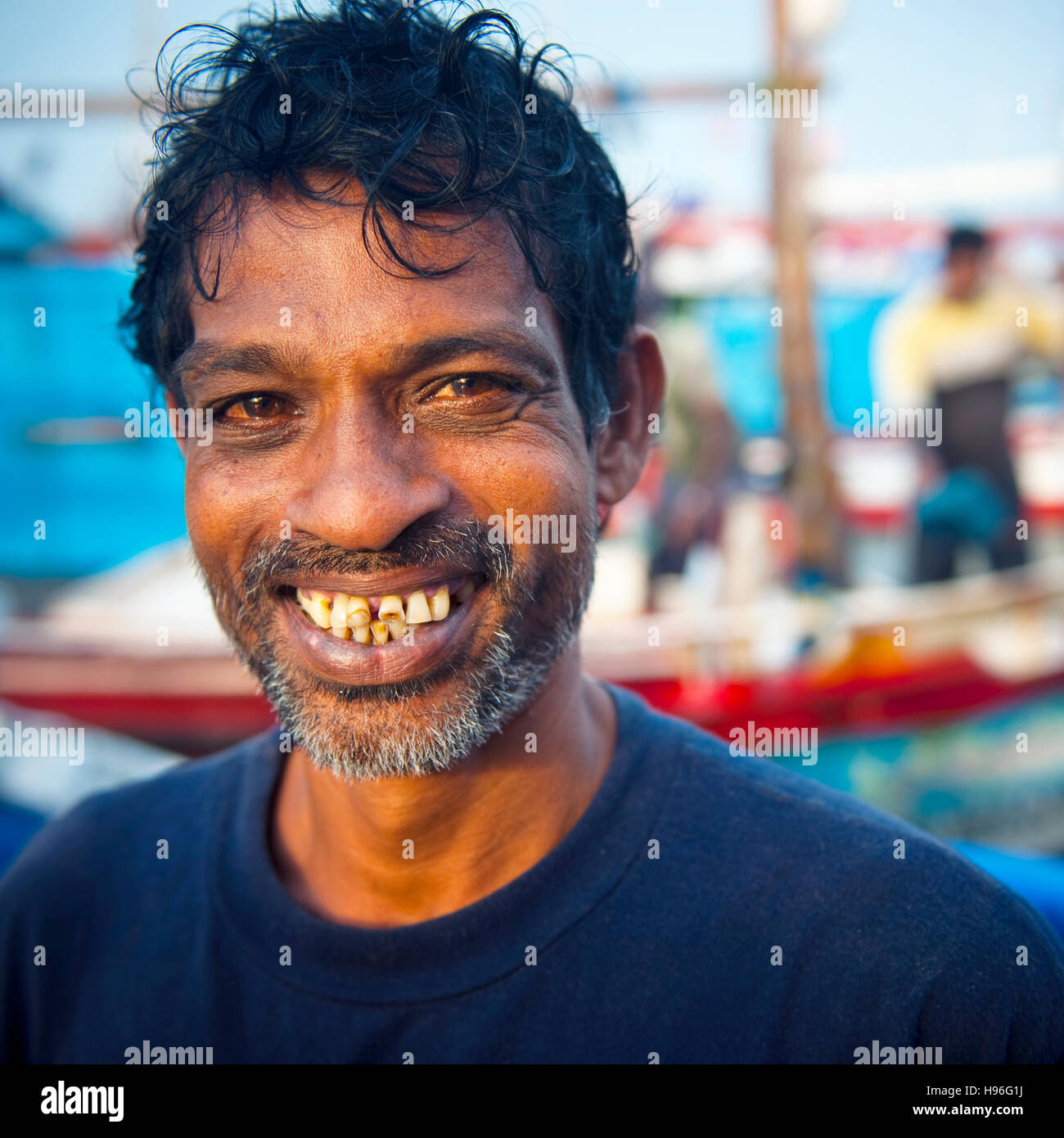 Sri Lankan Fisherman Smiling Portrait Concept Stock Photo - Alamy