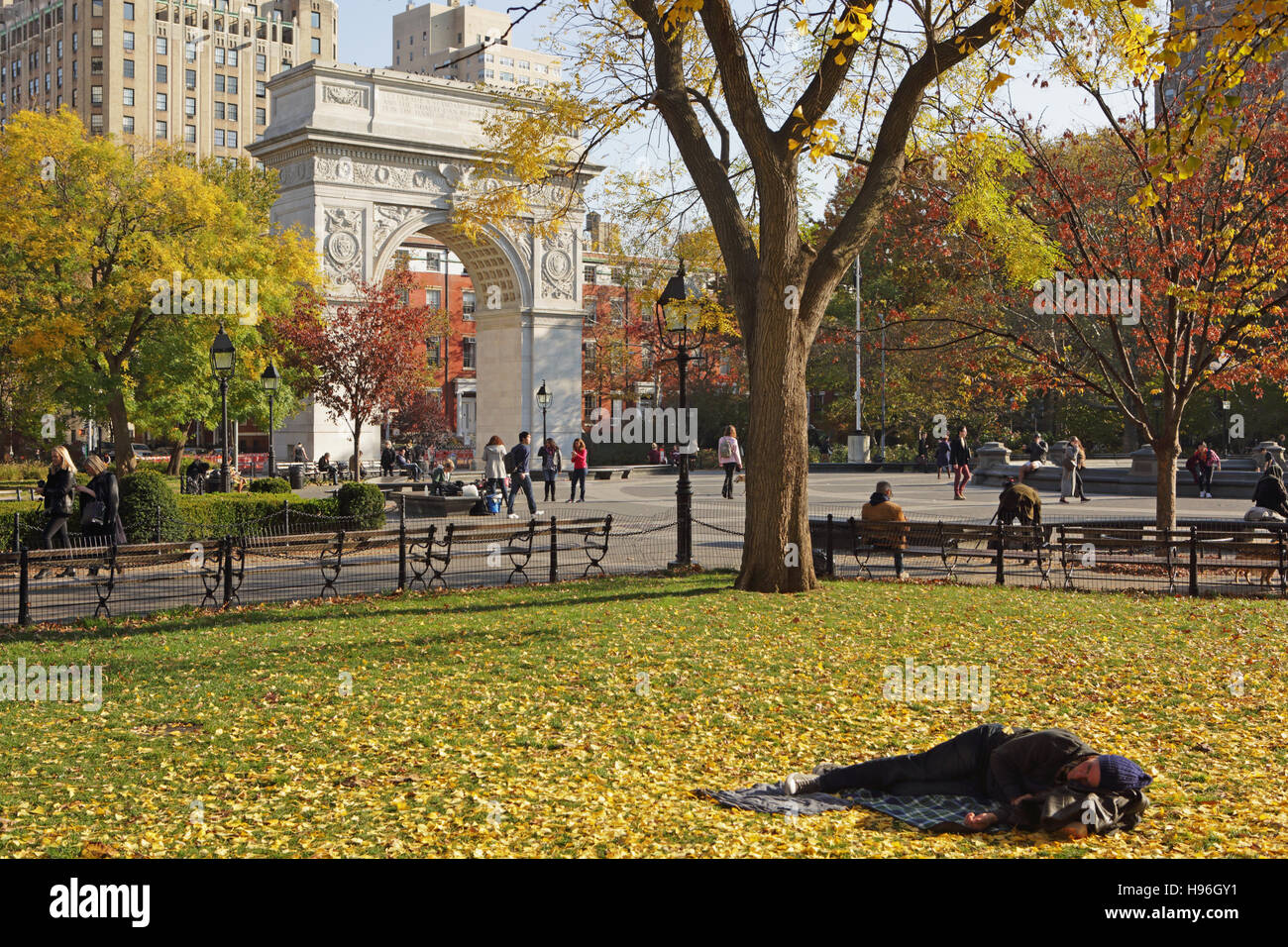 Washington Square Park In Autumn