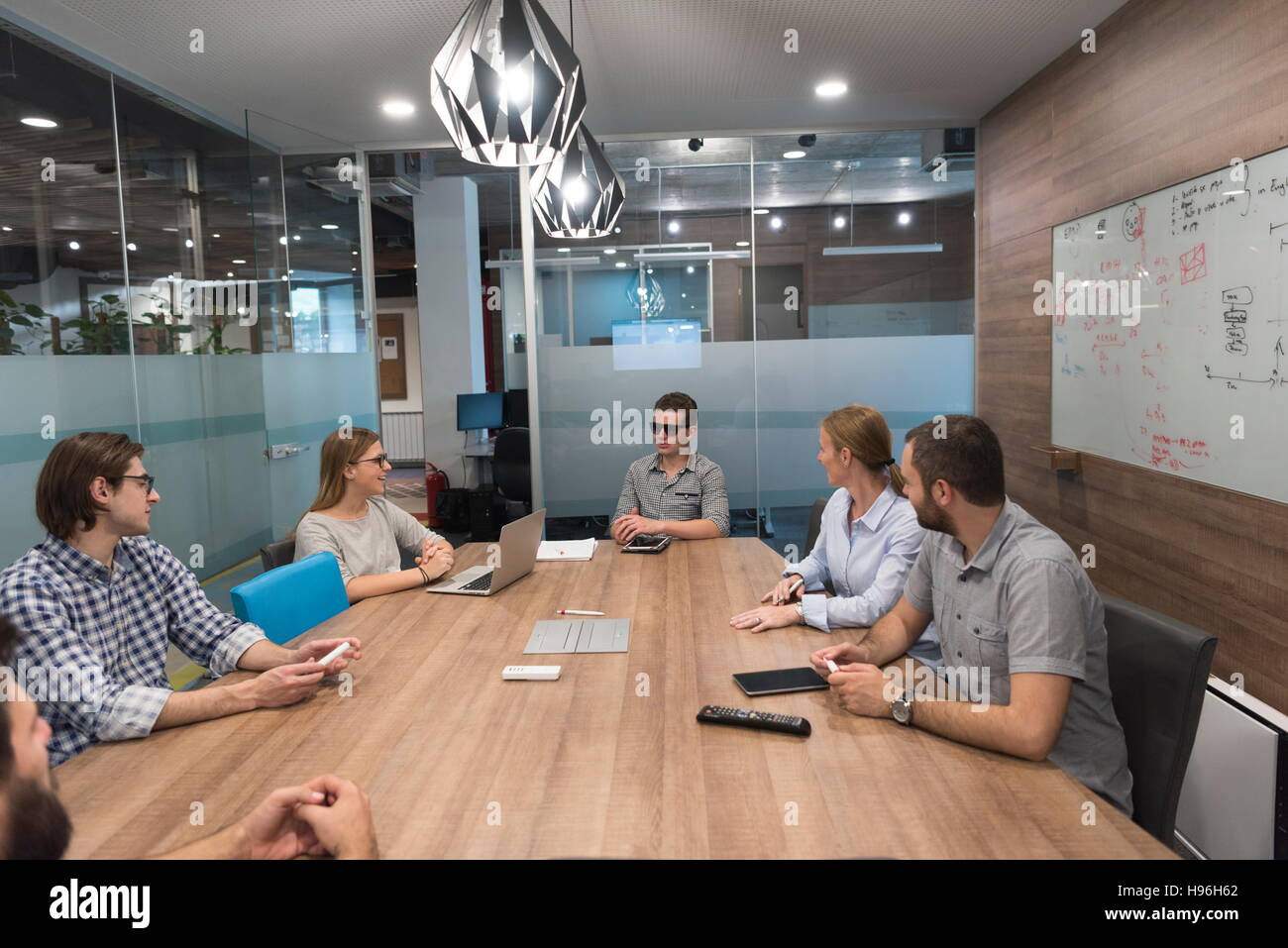 startup business team brainstorming on meeting working on laptop and ...