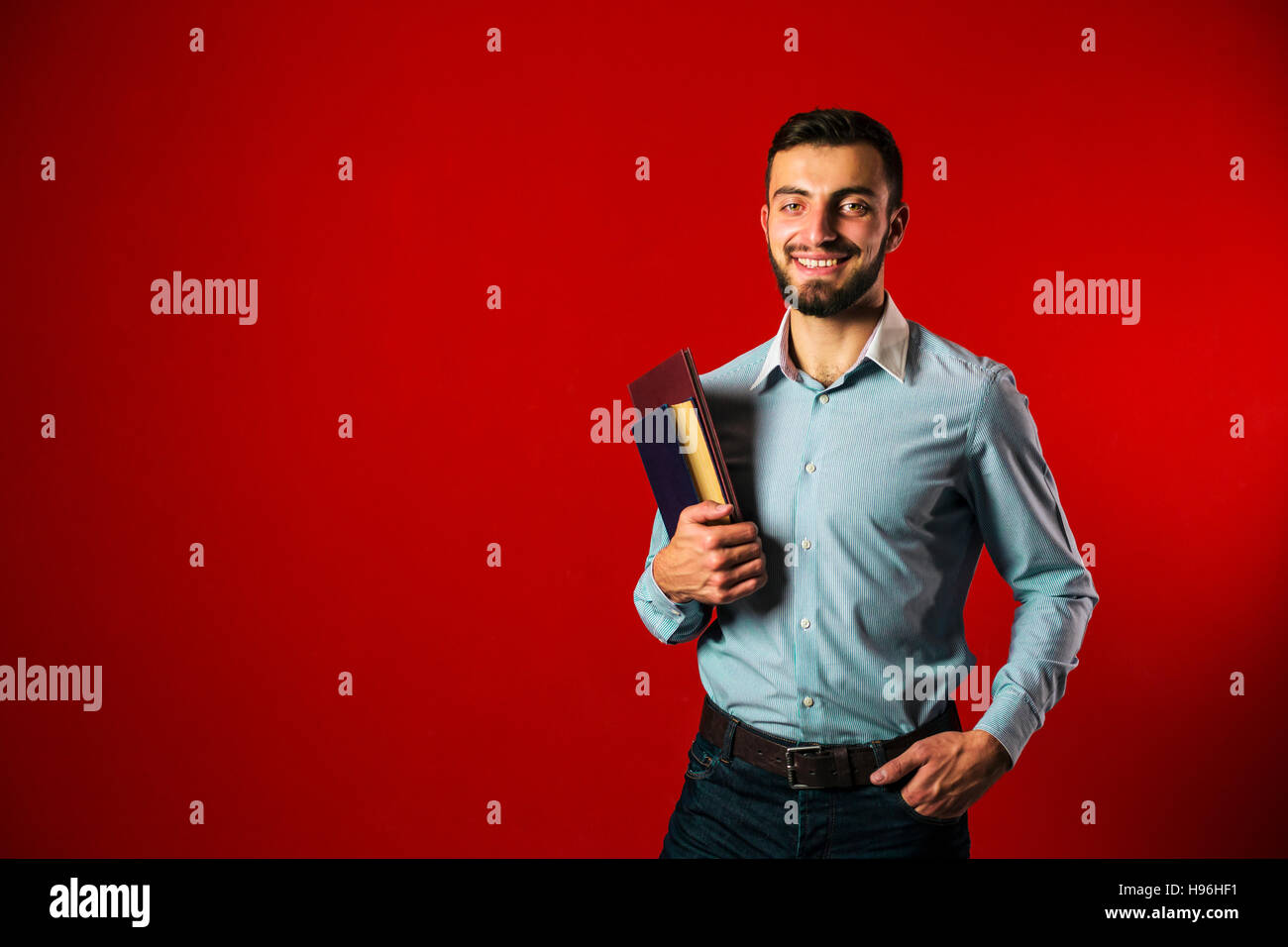 Portrait of Beard Attractive Student Boy Stock Photo - Alamy