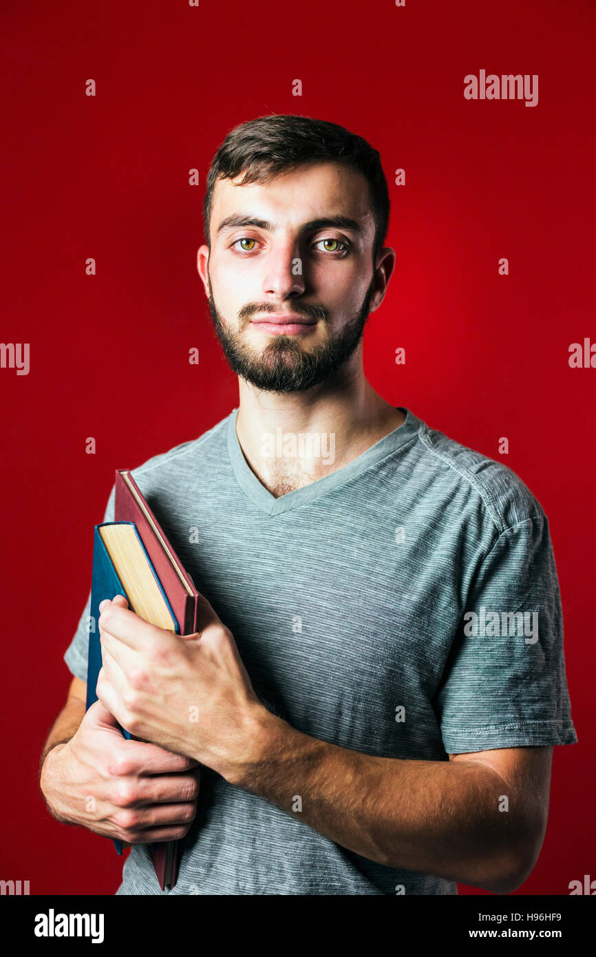 Portrait of Beard Attractive Student Boy Stock Photo - Alamy