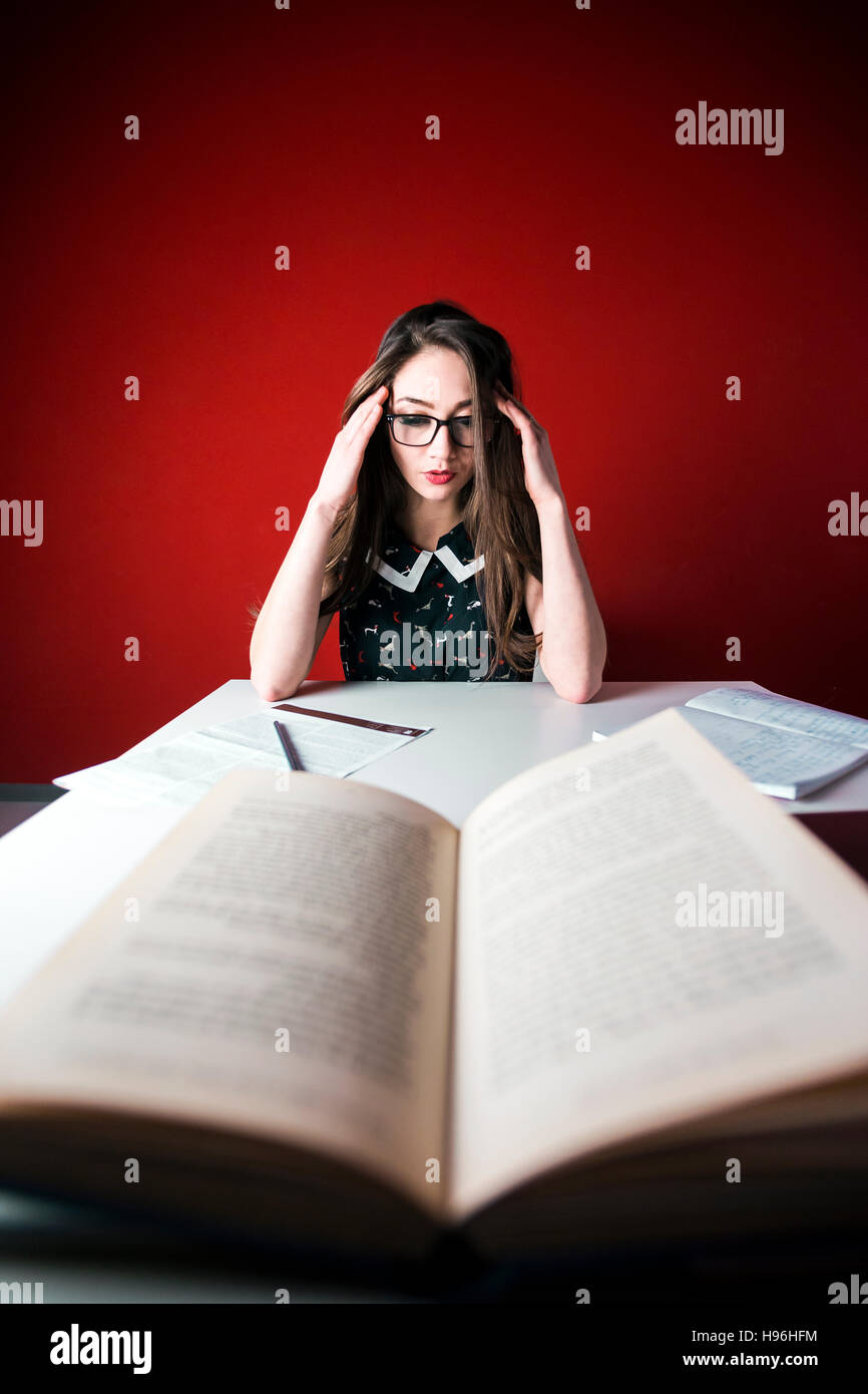 Attractive Thoughtful Brunette Student Girl Stock Photo - Alamy Attractive Thoughtful Brunette Student Girl Stock Photo - Alamy