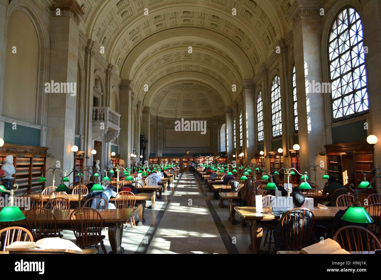 The iconic Bates Hall in the Boston Public Library in Copley Square ...