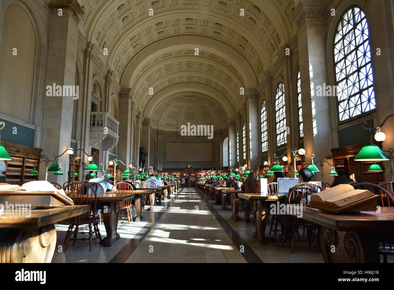 The iconic Bates Hall in the Boston Public Library in Copley Square ...