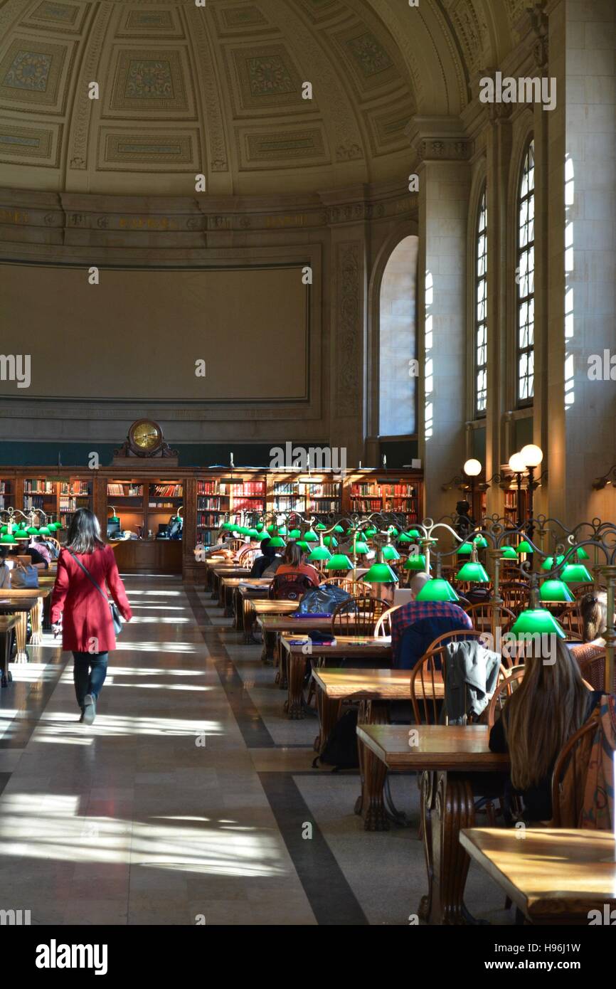 The iconic Bates Hall in the Boston Public Library in Copley Square ...
