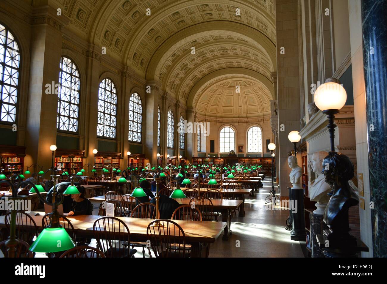 The iconic Bates Hall in the Boston Public Library in Copley Square ...