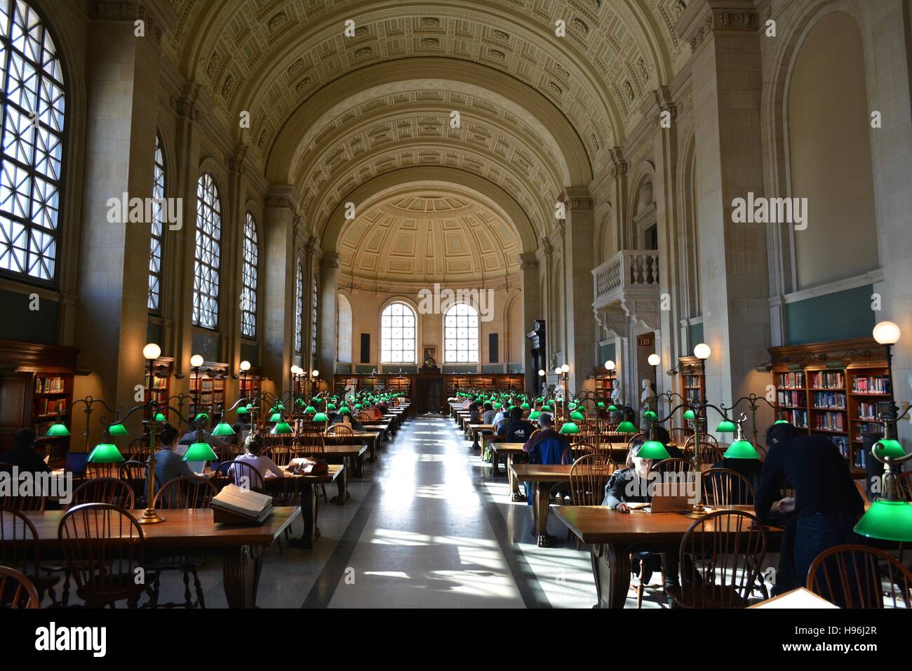 The iconic Bates Hall in the Boston Public Library in Copley Square ...