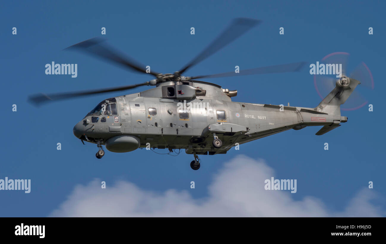 Royal Navy Merlin MK2 Helicopter operating from RNAS Culdrose Stock ...