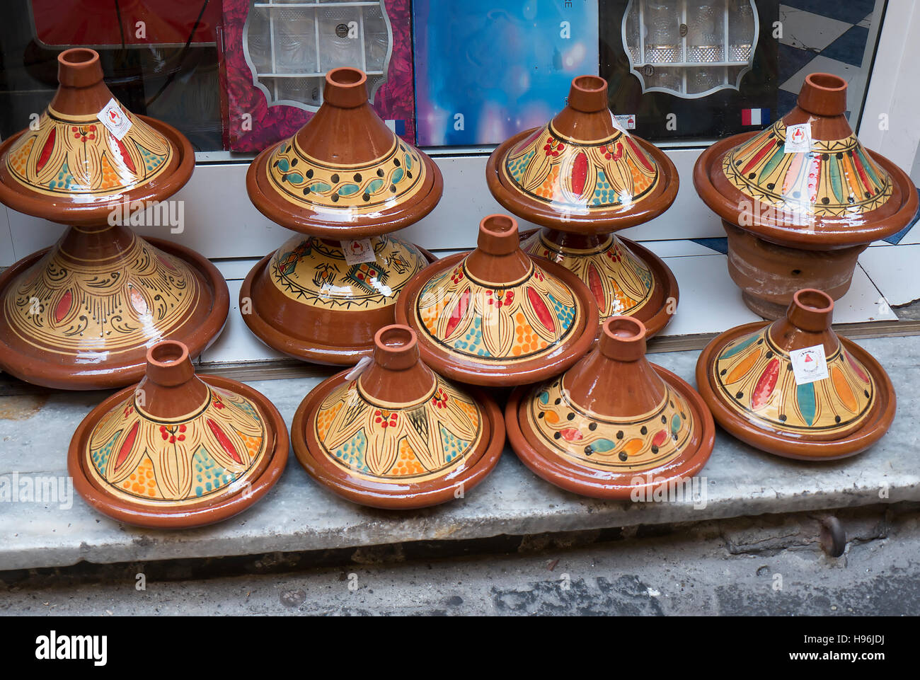 Moroccan Tangine Cooking pots in Genoa Italy Stock Photo - Alamy