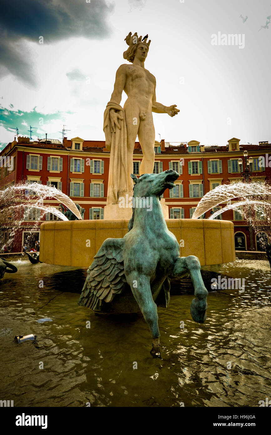 Fontaine du Soleil/ The sun fountain - Nice/ nizza - France Stock Photo ...