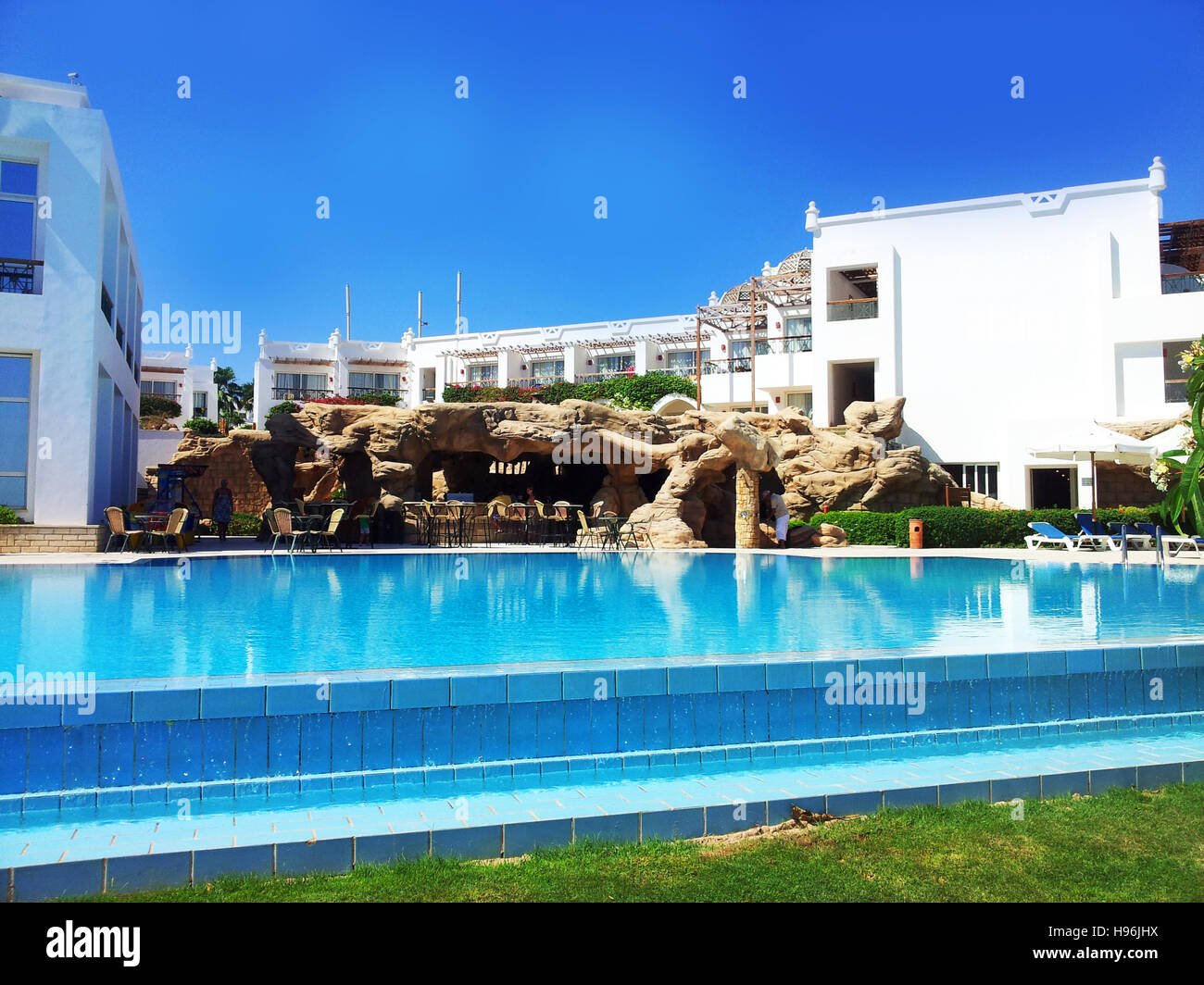 Bright photo of pool on holiday in Egypt Stock Photo - Alamy