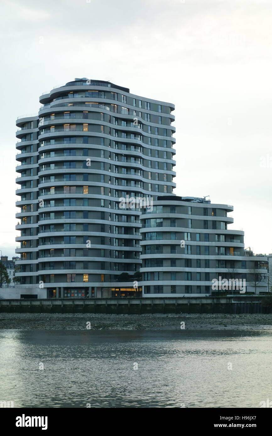 Riverwalk Apartment Buildings on the River Thames, London, SW1P Stock ...
